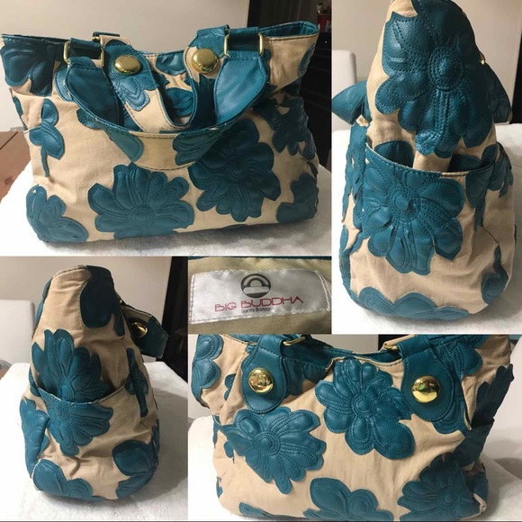 Big Buddha | Bags | Big Buddha Bag Teal And Cream Tote Beautiful | Poshmark